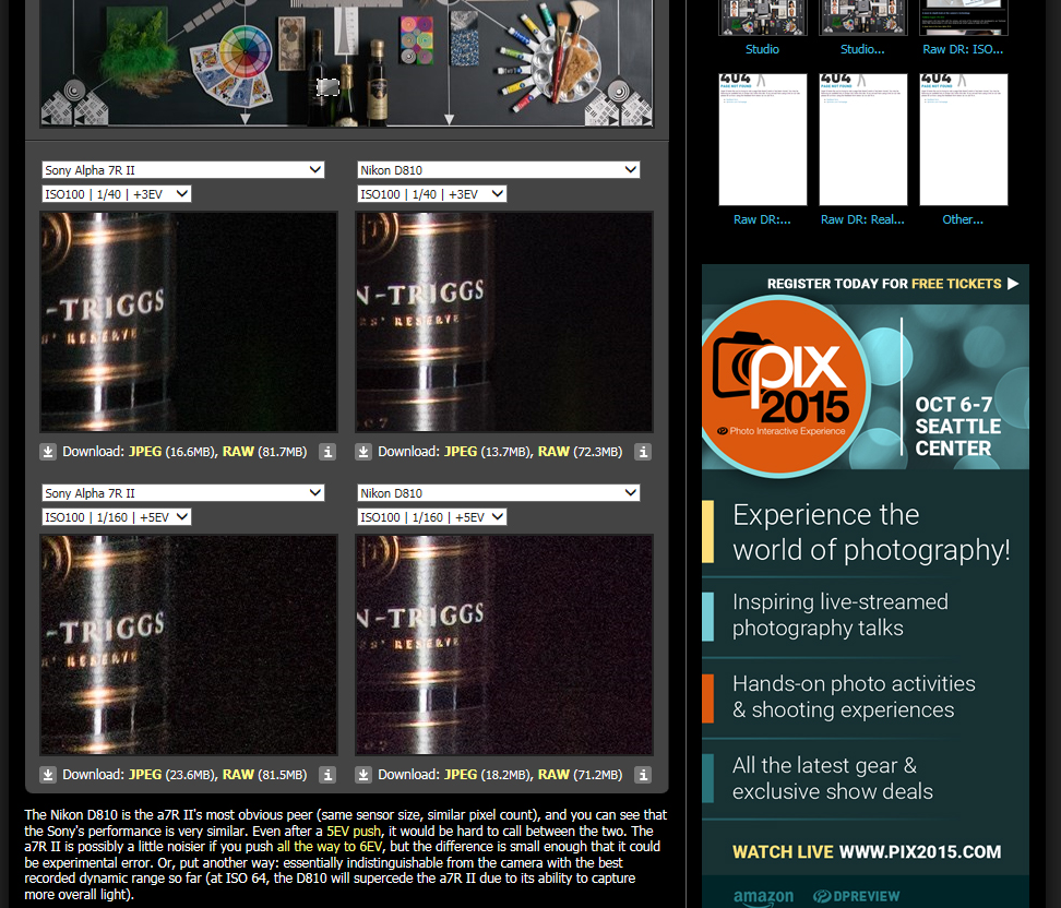 a7Rii 의 펌업된 14bit raw 가 DR에 미치는 영향 [DPreview] - 소니 Talk